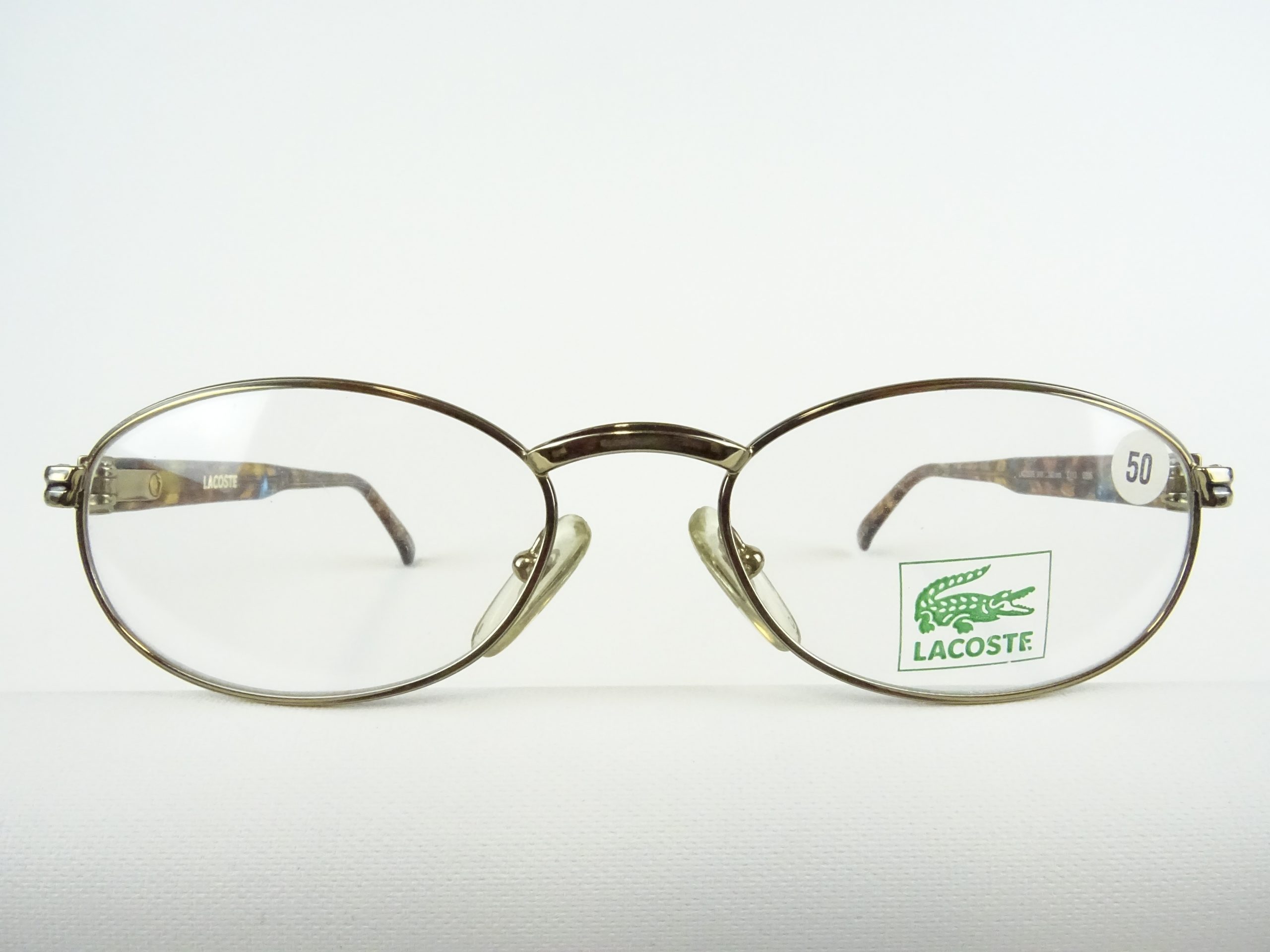 Ovale Metallfassung mit Bügel in Hornoptik LACOSTE 910 Designerbrillen ...
