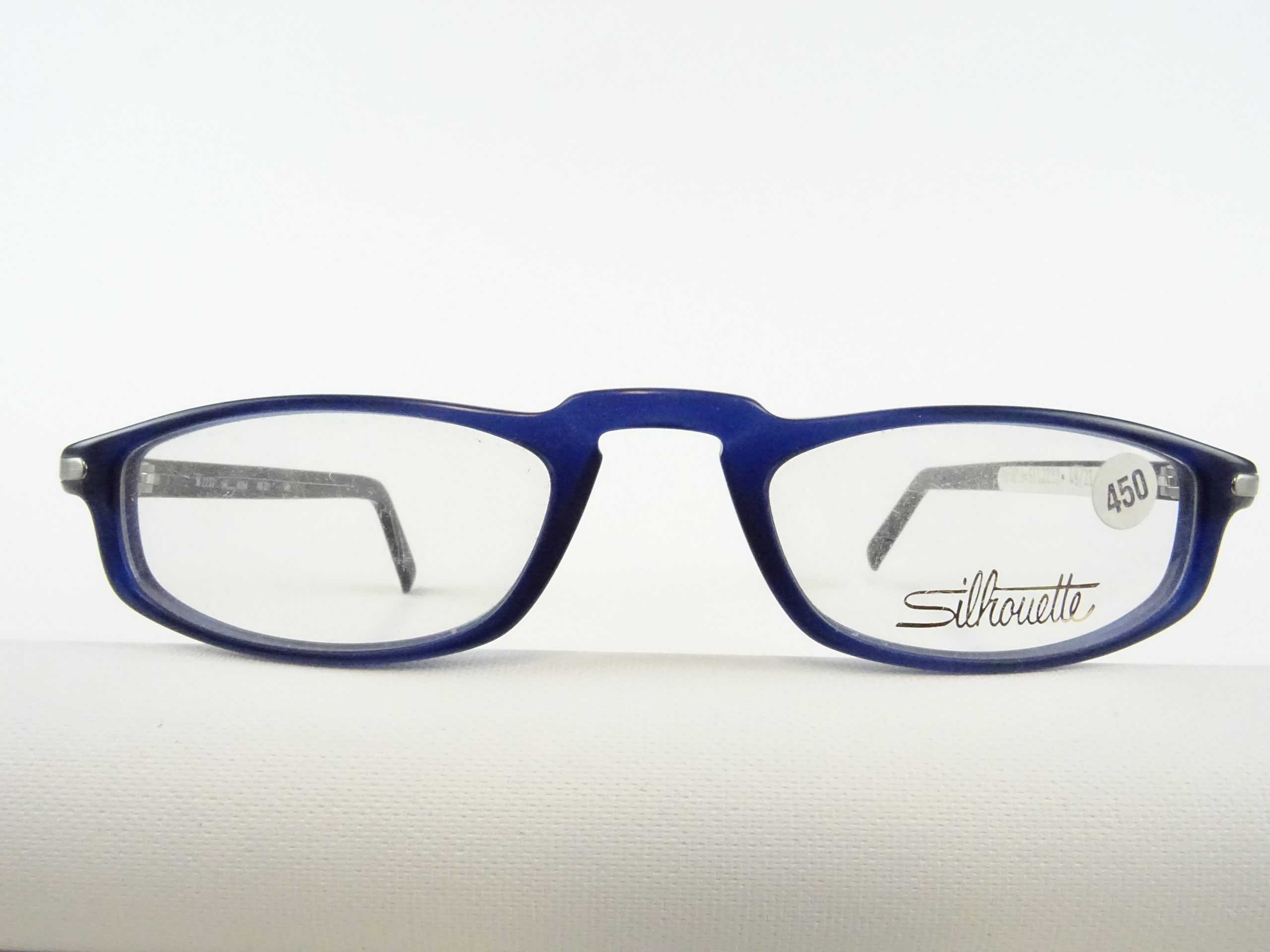 Lesebrille Halbbrille Brillenfassung für die Nähe aus blau-schwarzem ...