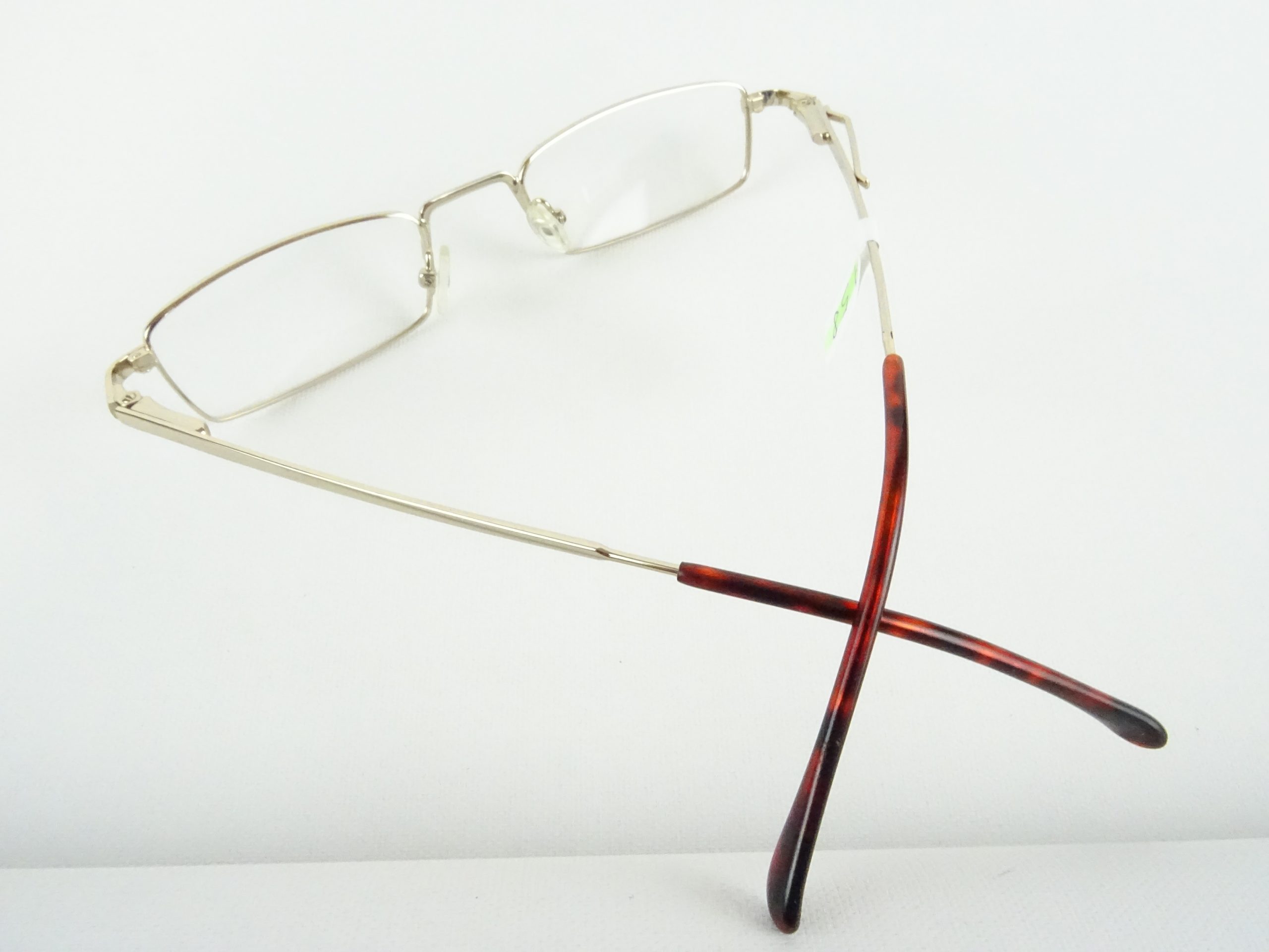 Klassische Halbbrille stabile Lesebrillenfassung goldfarben unisex made ...