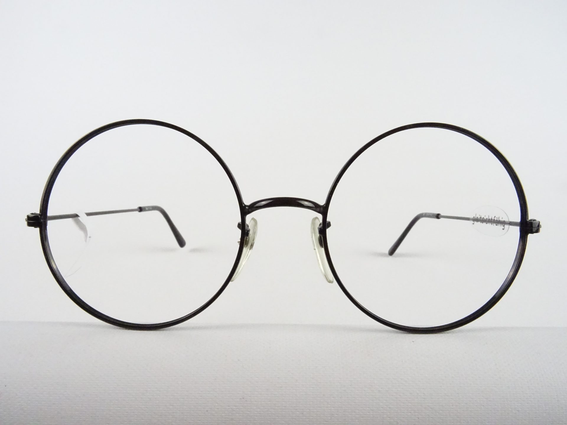 “Nickelbrille” schwarze Brille rund Professorbrille Metallgestell ...