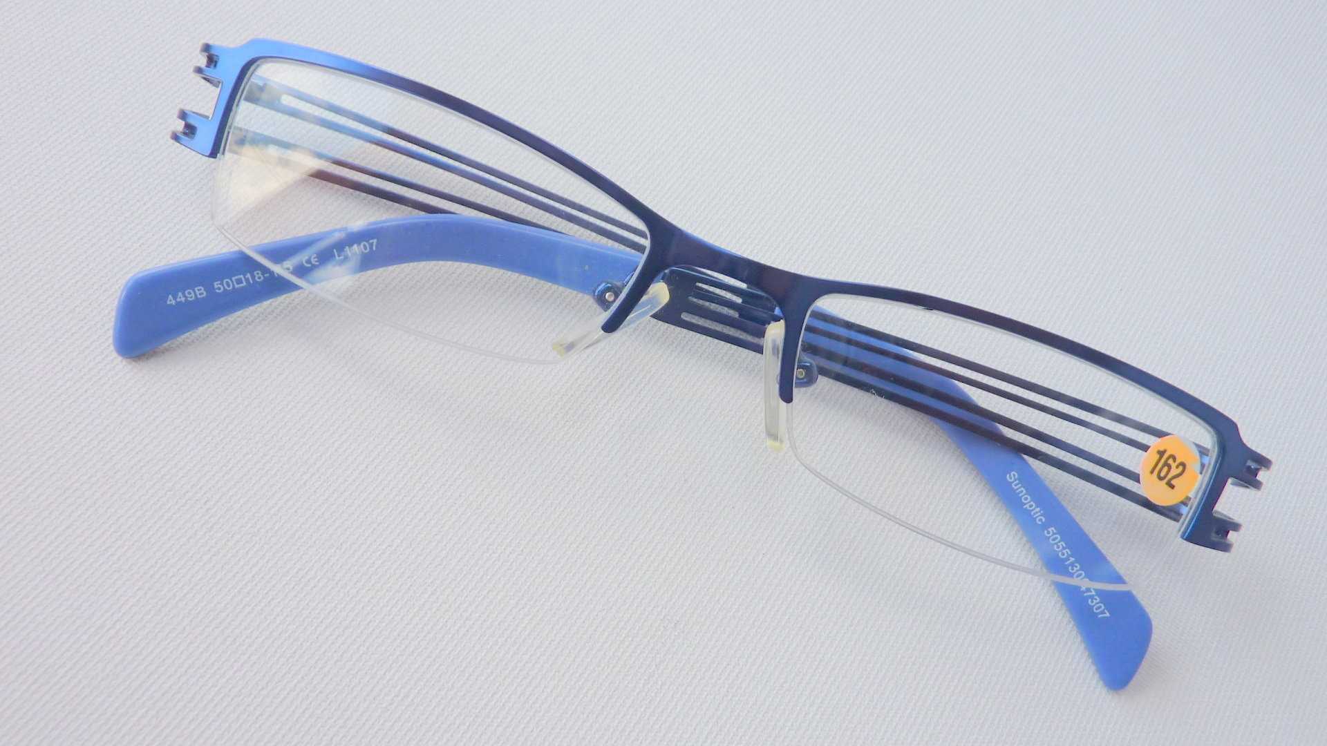 Sunoptic Halbrandbrille eckig dunkelblau schmale Glasform unisex ...