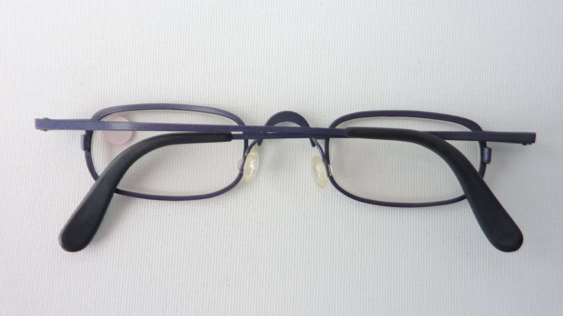 Theo Brille Alan blau ausgefallene Metallfassung kleine eckige Glasform ...