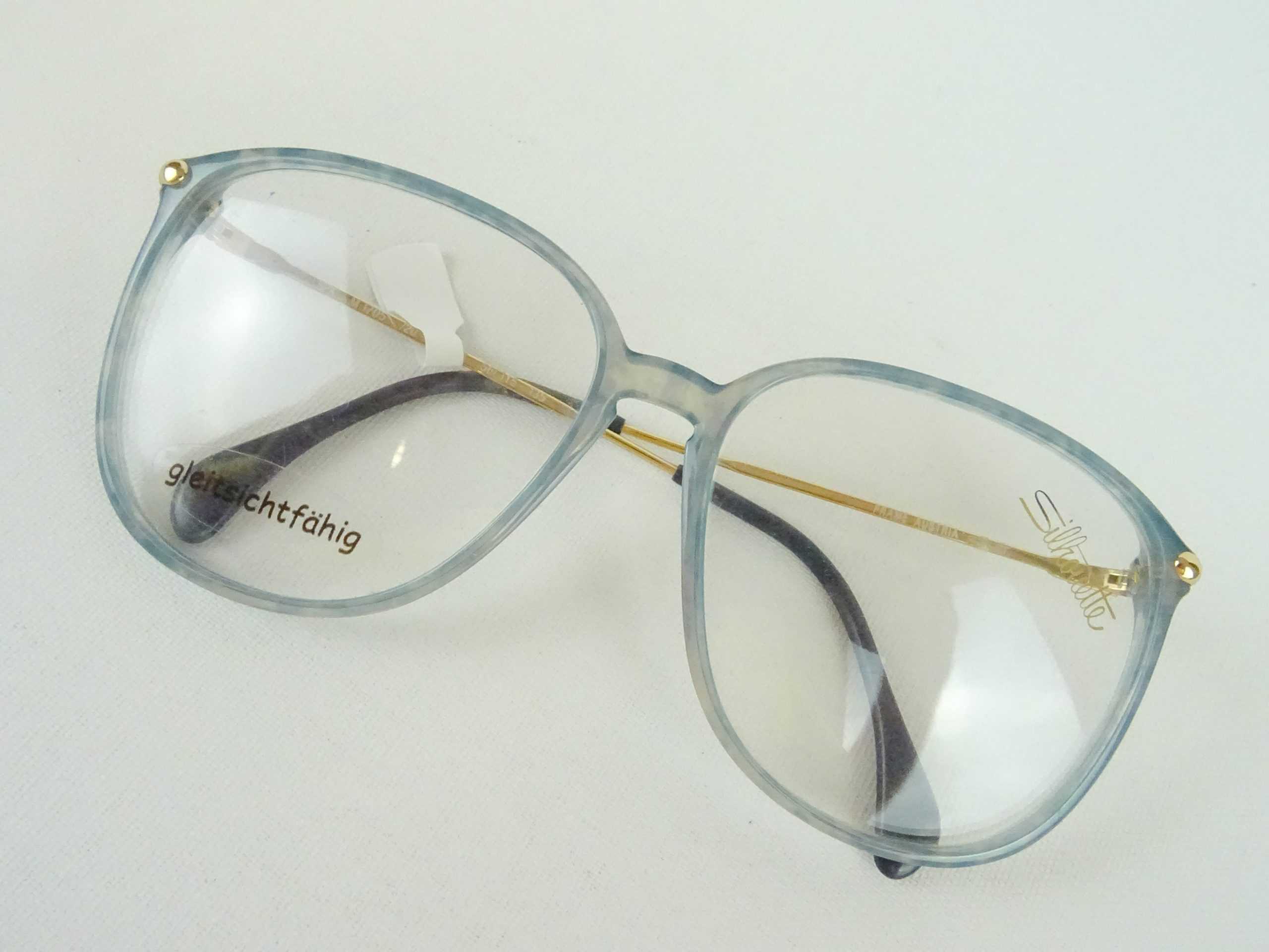 SILHOUETTE hellblaue Brille mit XXL Pantoform Brillengestelle mit ...