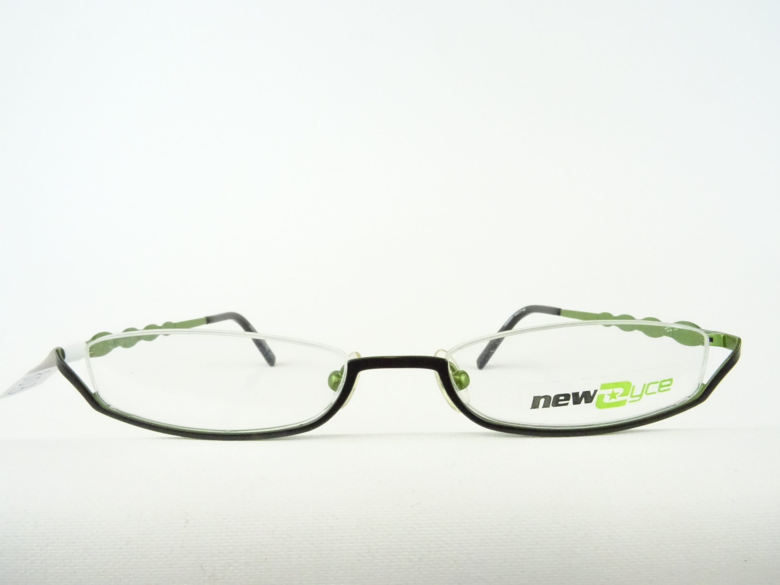 Schwarz-grüne Halbbrille Lesebrillen Damen Metallgestell halbrandlos Gr ...