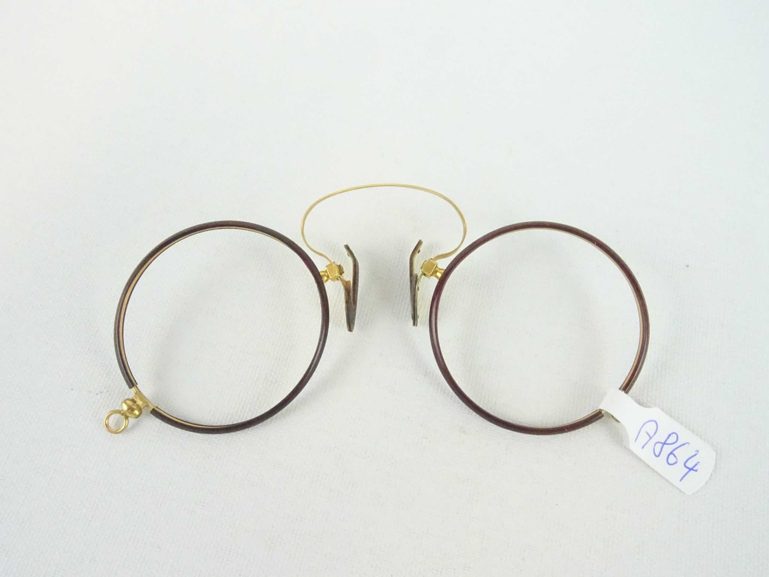 Runder Brillenkneifer antik Zwicker Klemmer selten mit Windsorringen ...