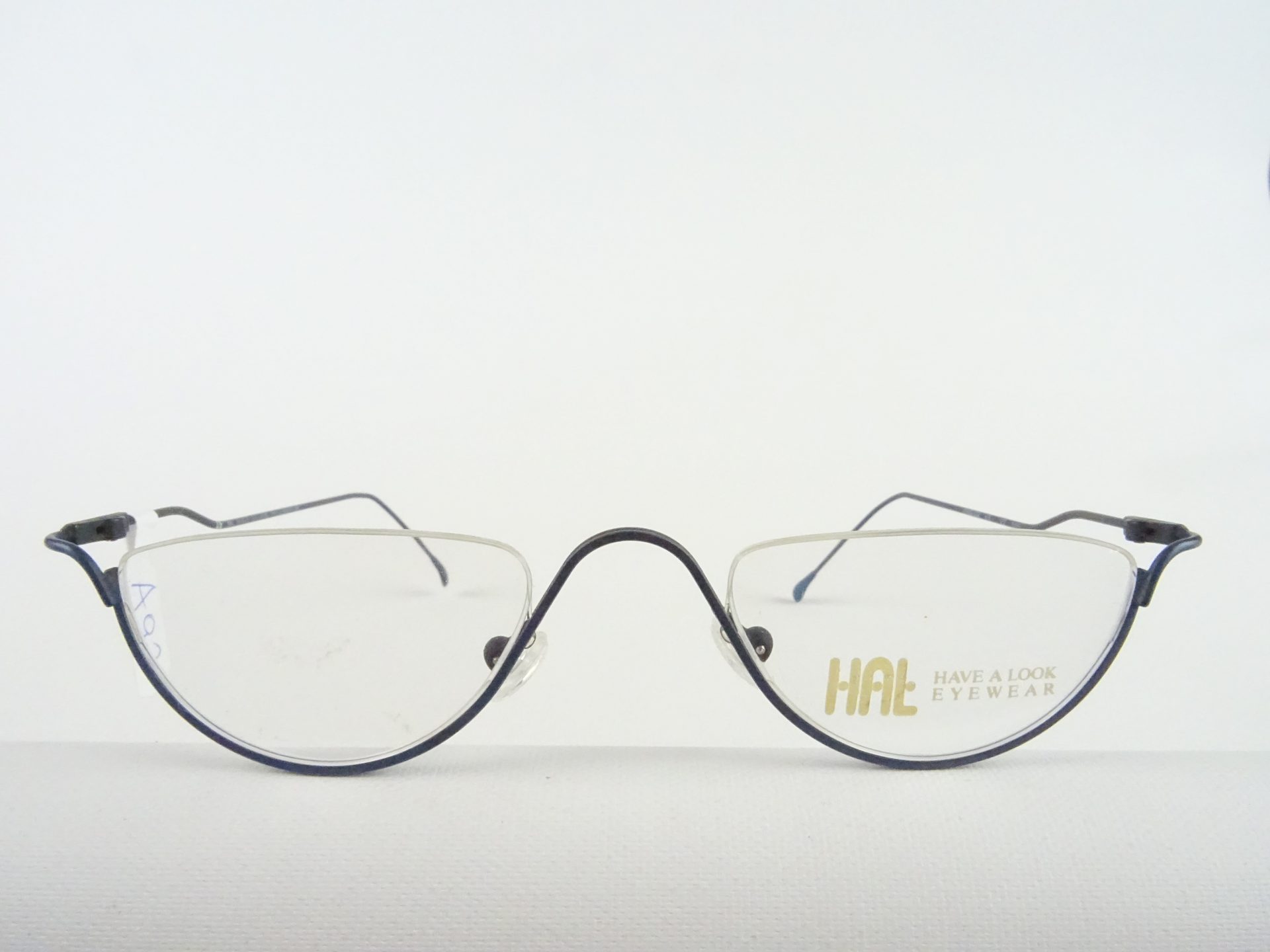 Blaue Halbbrille Lesebrillen Damen Metallgestell halbrandlos kleines ...