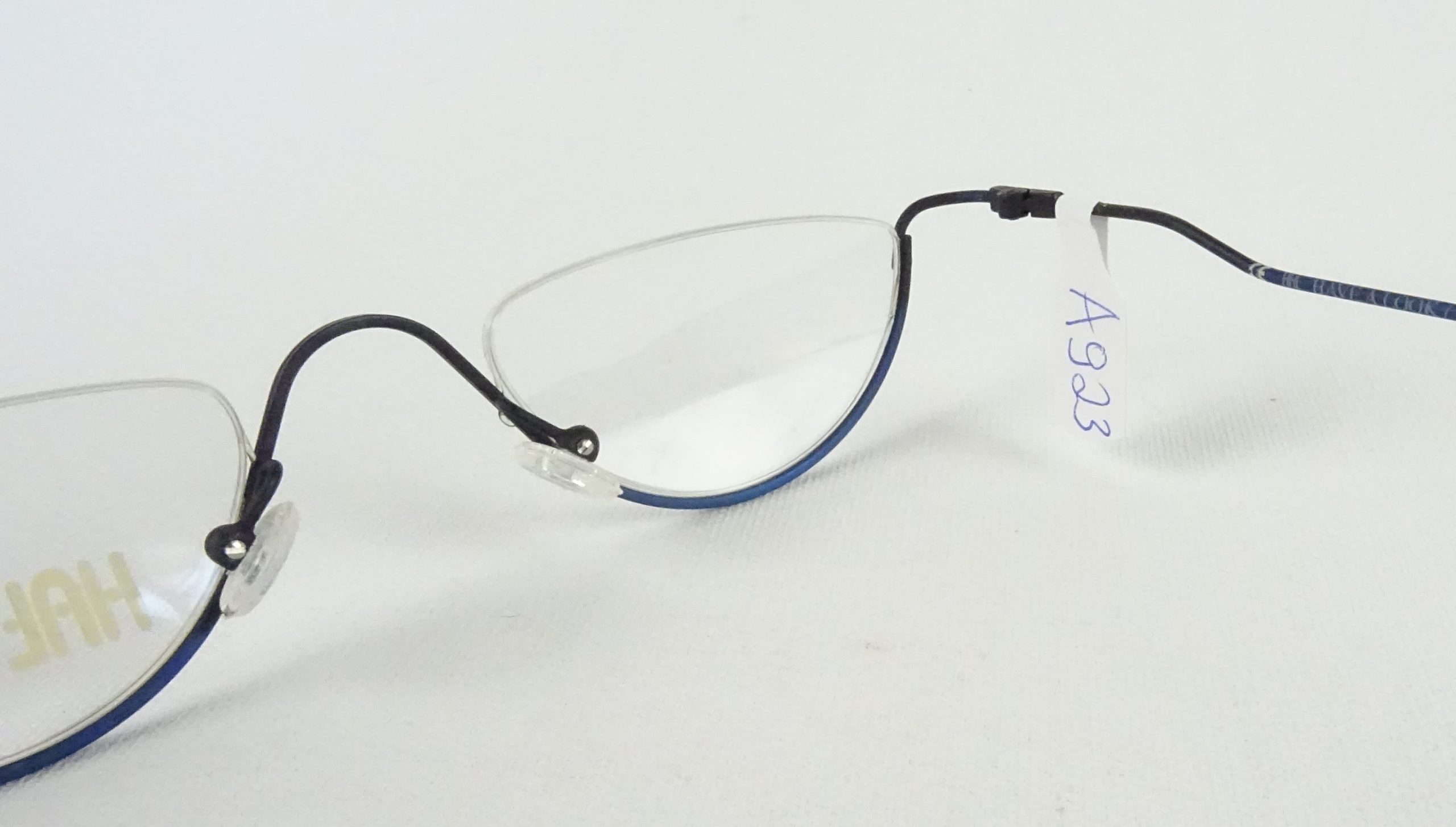 Blaue Halbbrille Lesebrillen Damen Metallgestell halbrandlos kleines ...