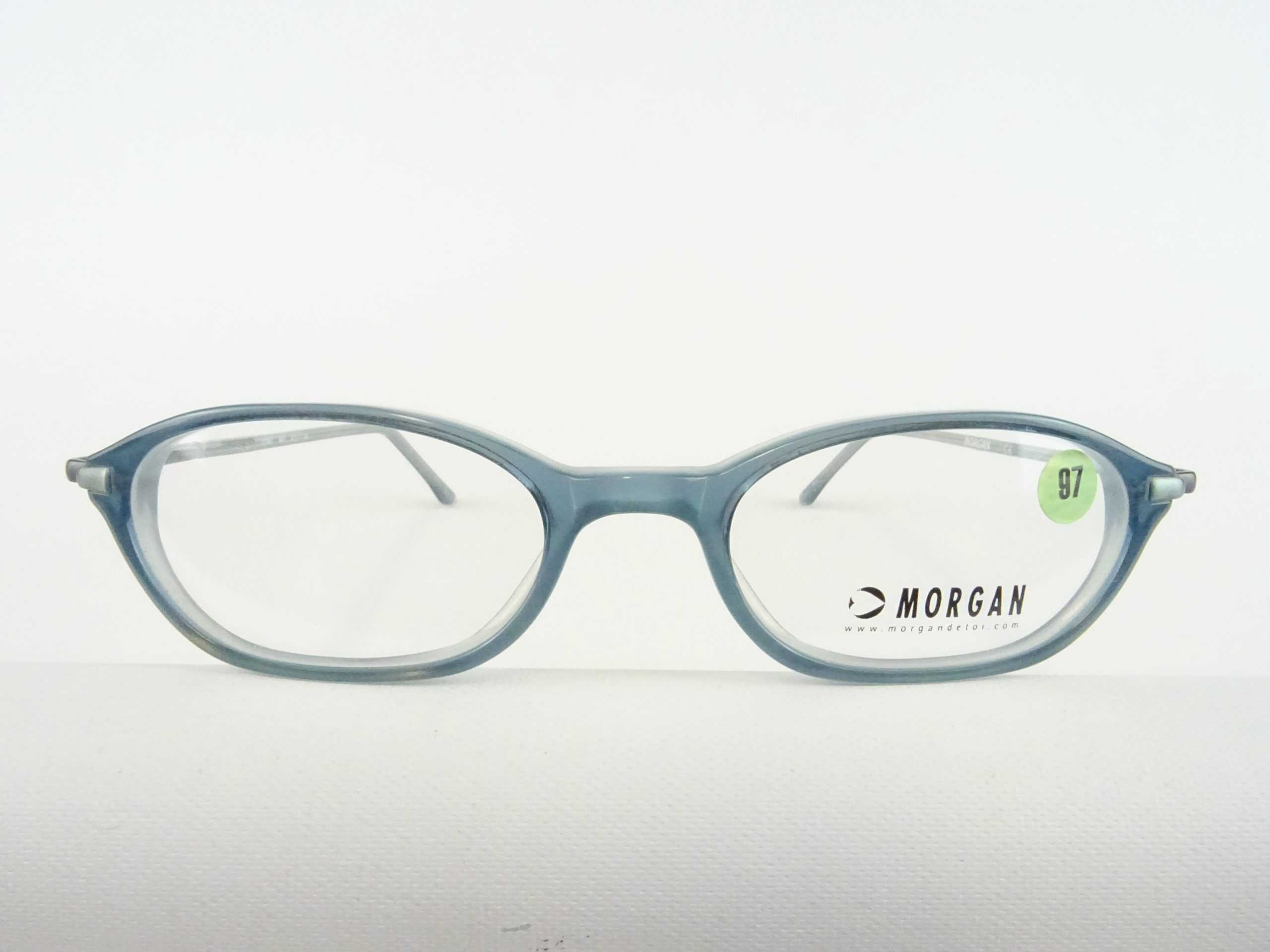 Blaue Brille mit kleinen ovalen Gläser Kunststoffgestelle ohne ...
