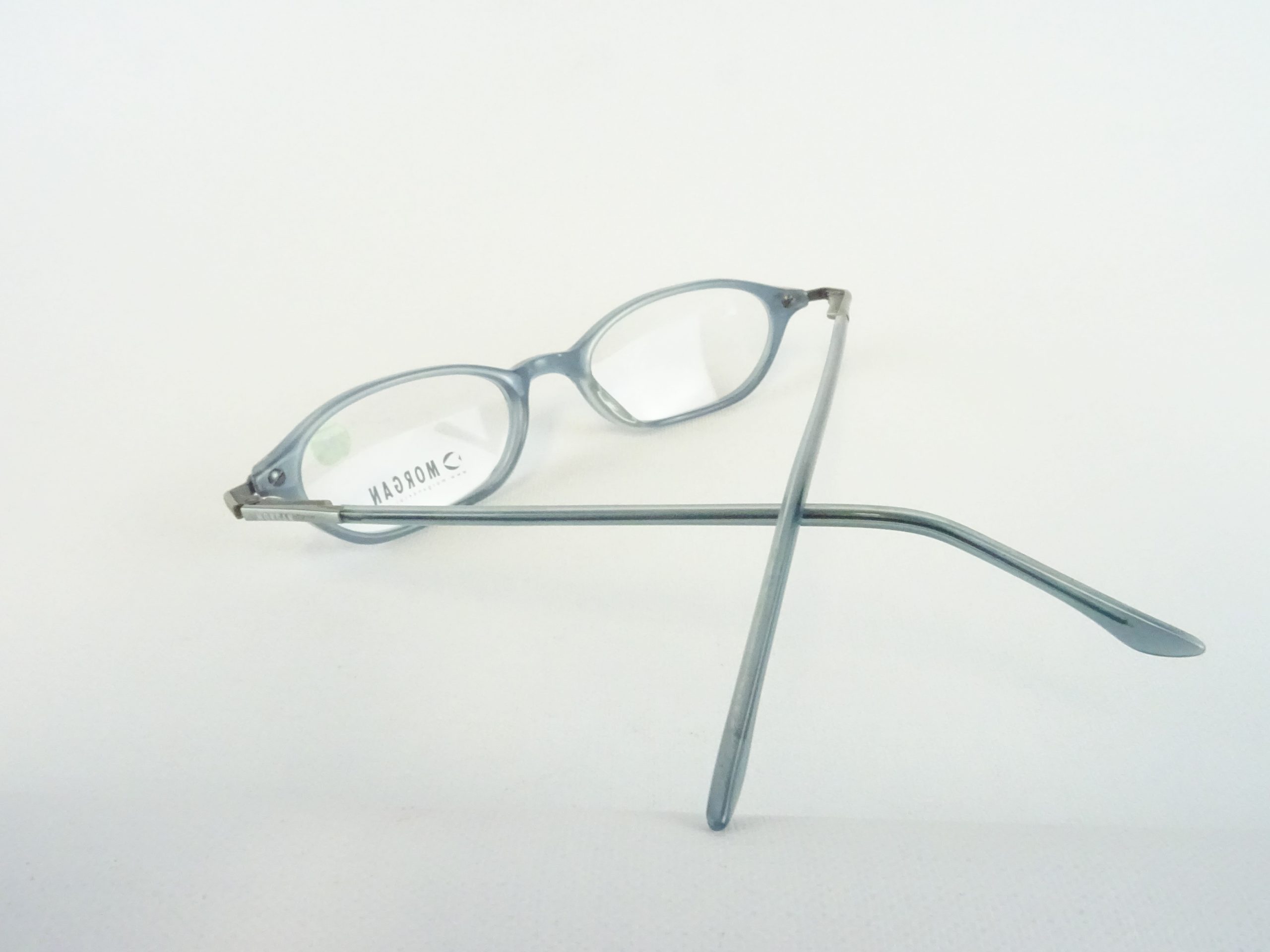 Blaue Brille mit kleinen ovalen Gläser Kunststoffgestelle ohne ...