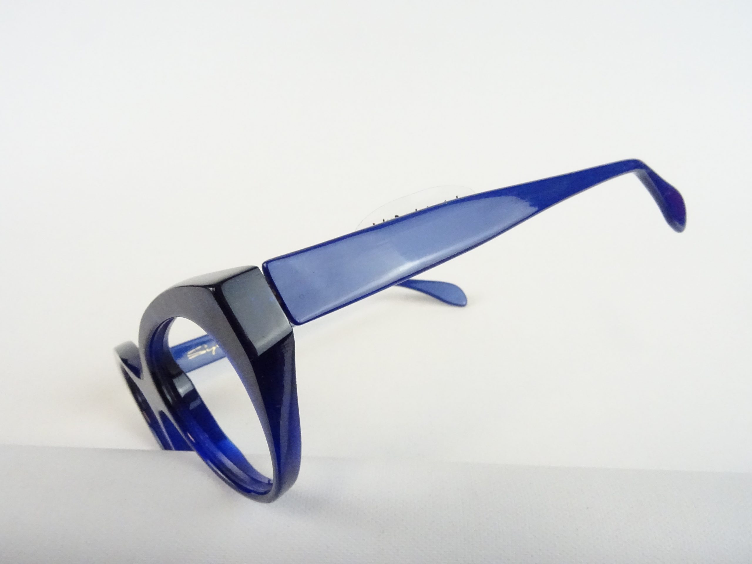 Ausgefallene blaue Brille Brillengestell handmade by Sylvi’s Damen ...