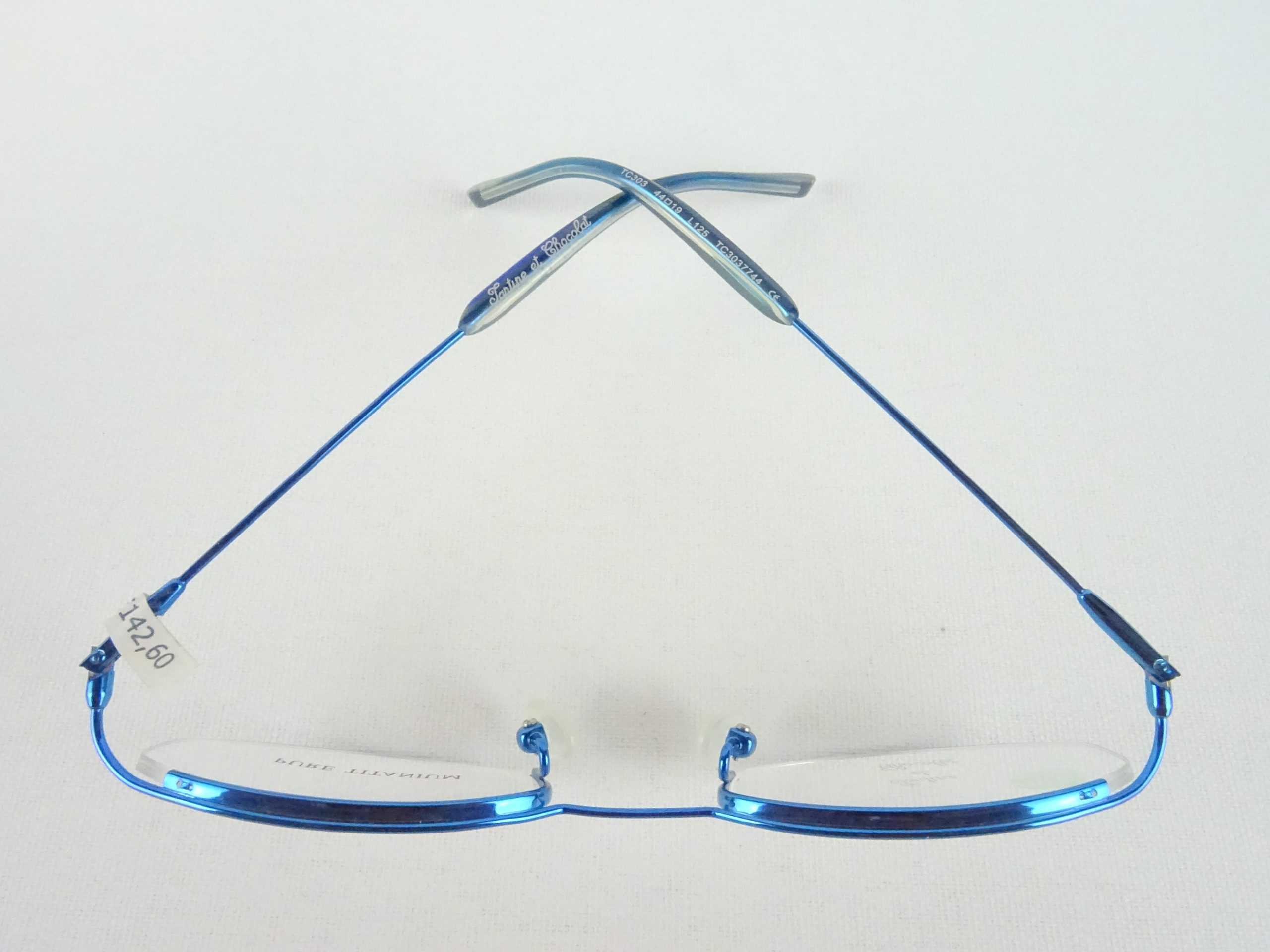 Blaue TITAN Titanfassungen Kinderbrille Mädchen nur Oberrand leicht ...